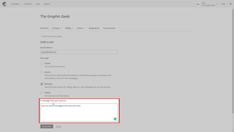 How to add a User to your MailChimp Account – The Graphic Geek